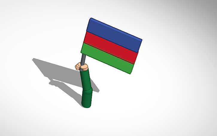 3d Design Soldier And Flag Tinkercad