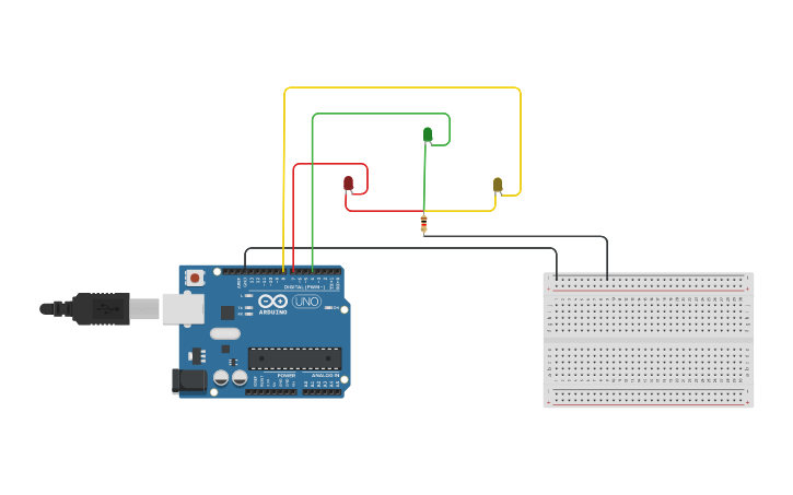 Circuit design Traffic Light | Tinkercad
