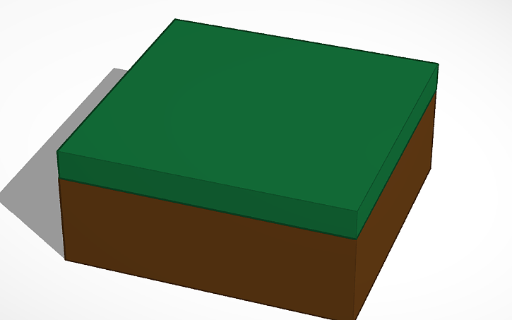 3D design Minecraft grass block - Tinkercad