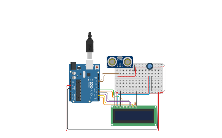 Circuit design LCD CON SENSOR 1 | Tinkercad