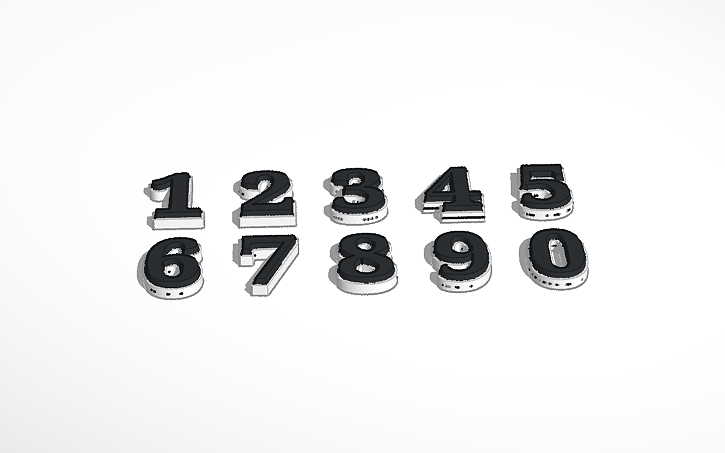3D design Numbers with Backgrounds | Tinkercad