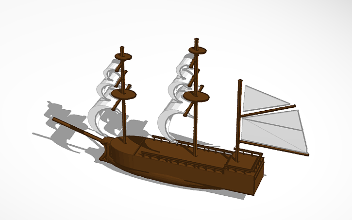 3D design Pirate Ship - Tinkercad