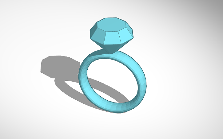 3D design Diamond Ring - Tinkercad