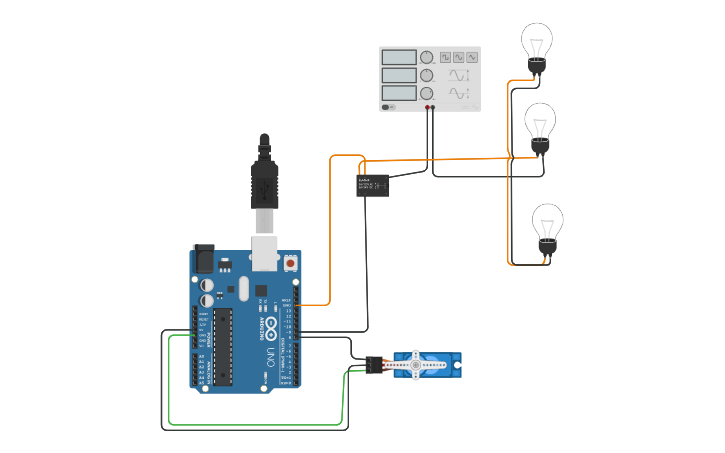 Circuit design Rangkaian IOT Smart Home dengan Tinkercard - Tinkercad