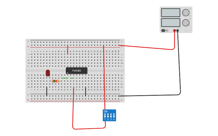 Circuit design NOT gate using NOR gate | Tinkercad