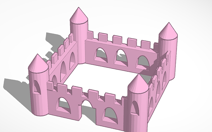 3D design zamek - Tinkercad