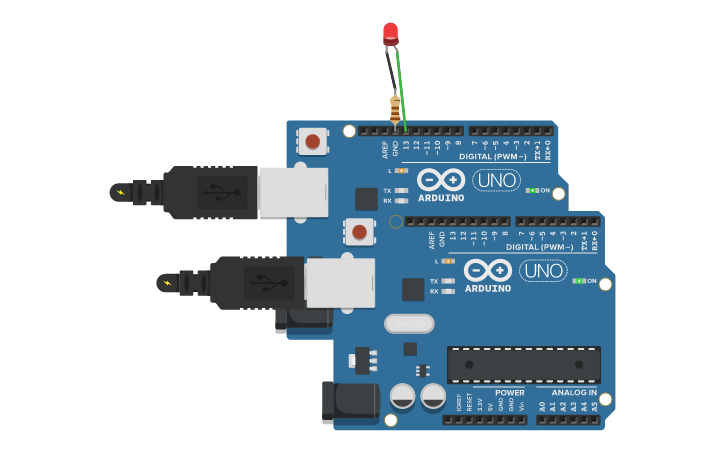 Circuit design Programación Texto Blink | Tinkercad