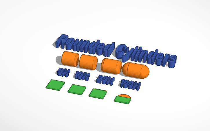 3D design Rounded Cylinders - Tinkercad