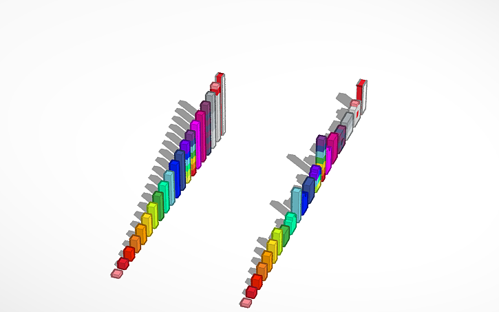 3D design Numberblocks halves - Tinkercad