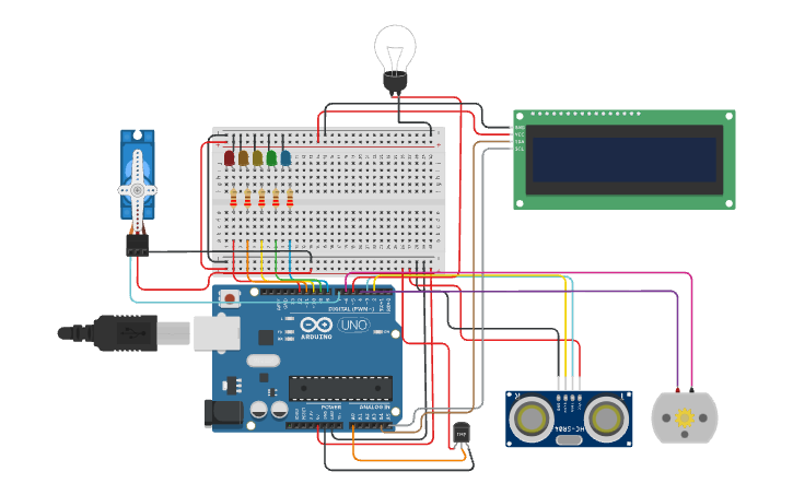 Circuit Design Sistem Kontrol Suhu Dan Volume Susu Tinkercad