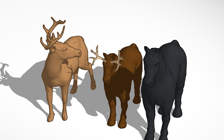 3D design Horses 🐎 with deer 🦌 horns - Tinkercad