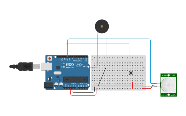 Circuit design alarm | Tinkercad