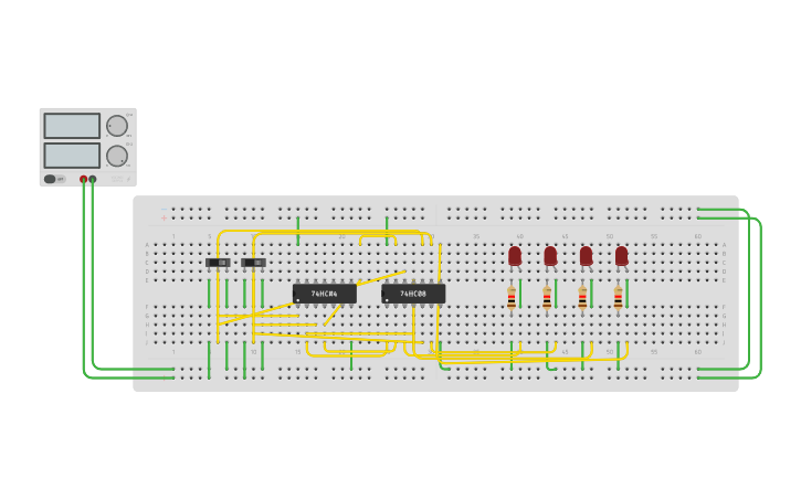 Circuit design 2-4 Decoder exp 7 - Tinkercad