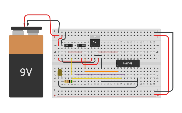 Circuit design PROJETO CI 74HC08 AND - Tinkercad