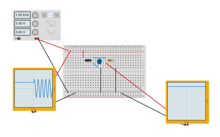 Circuit Design Half Wave Rectifier With Filter 5 Micro Farad Tinkercad