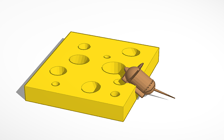 3D design mouse and cheese - Tinkercad