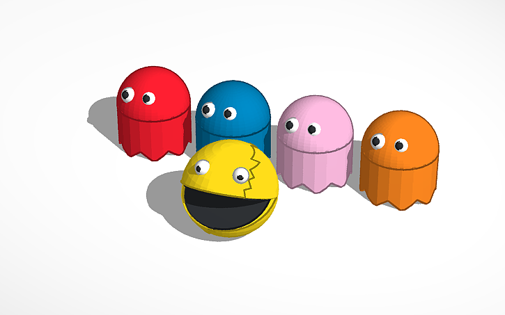 3D design PAC-MAN - Tinkercad