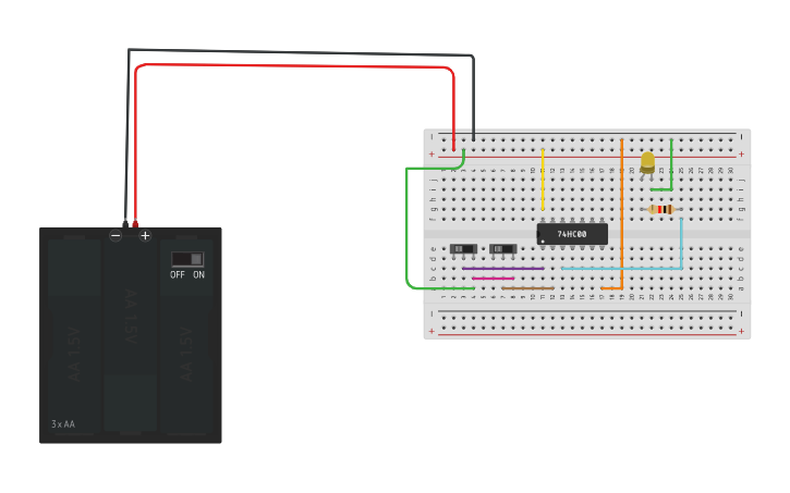 Circuit design NAND | Tinkercad