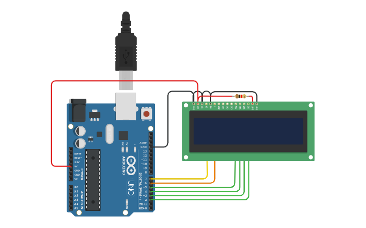 Circuit design Liquid Crystal - Tinkercad