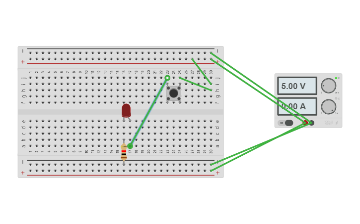 Circuit Design Push Button Tinkercad
