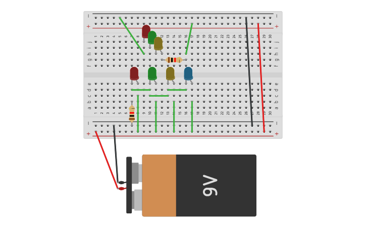 Circuit design led in series | Tinkercad