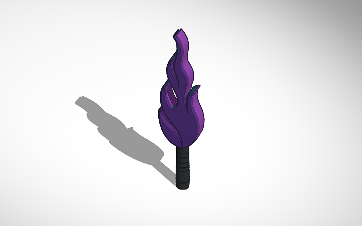 3D design dark fire torch - Tinkercad