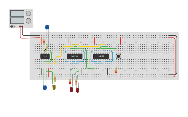 Circuit design D Flip Flop - Tinkercad Circuit design D Flip Flop - Tinkercad