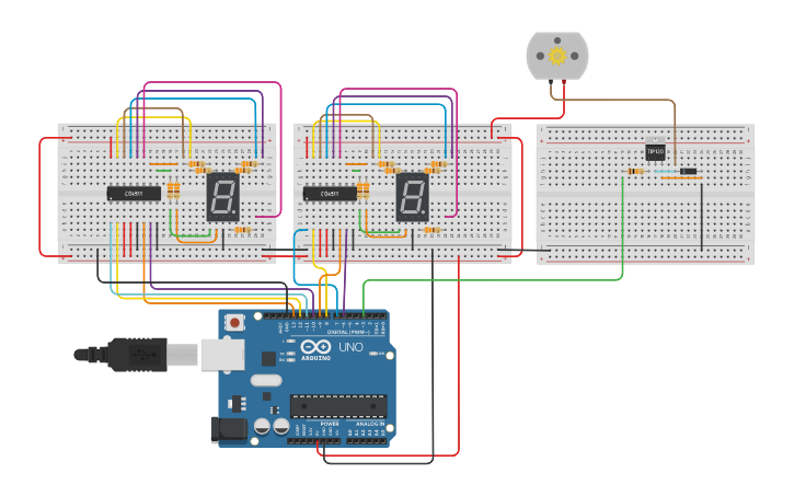 Circuit design Program Timer 7 Segmetn CD4511 - Tinkercad