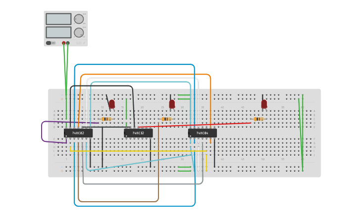 Circuit design Circuito Lógico Combinacional | Tinkercad