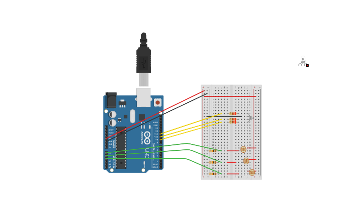 Circuit design lampada miscela colori_condivisa | Tinkercad