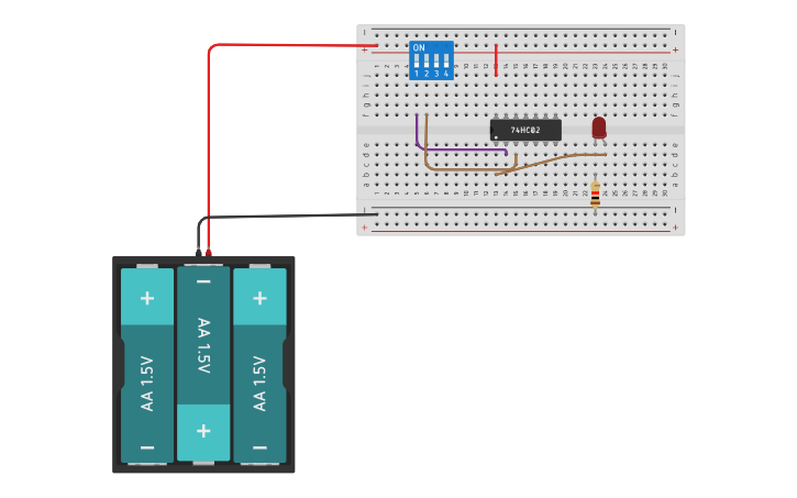 Circuit design NOR Gate ic | Tinkercad