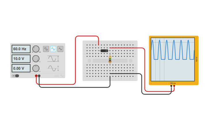 Circuit design Half-wave rectification - Tinkercad