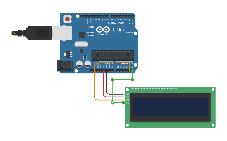 Circuit design i2c - Tinkercad