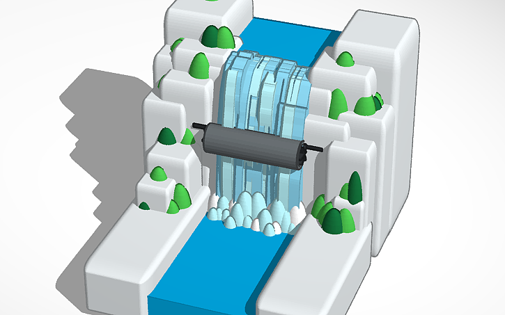 3D design Waterfall (draft) - Tinkercad
