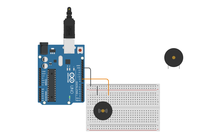 Circuit design 2.08 passive buzzer - Tinkercad