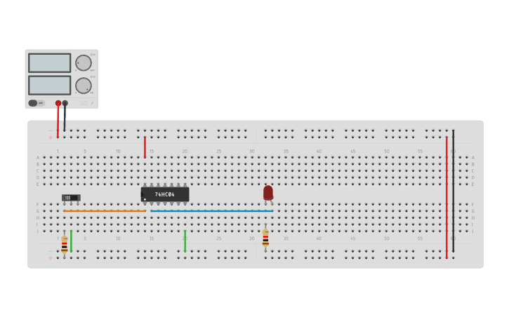 Circuit design INVERTER | Tinkercad