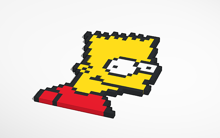 3D design pixel bart simpson - Tinkercad