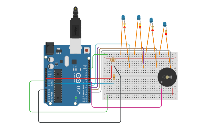 Circuit design GROUP 5 - PT Automatic Street Light - Tinkercad
