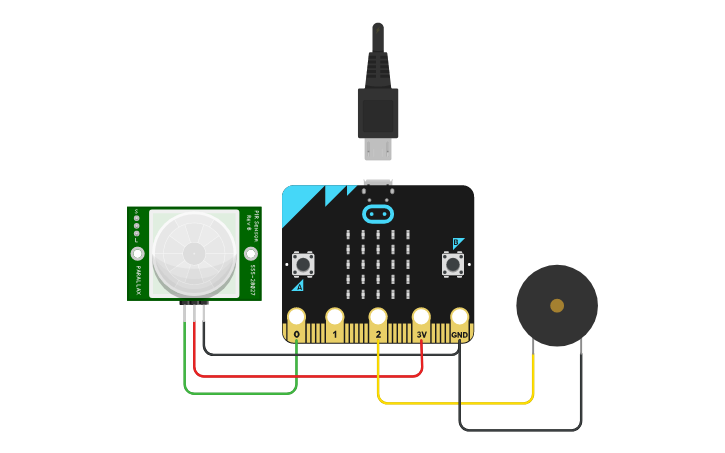 Circuit design SENSOR .PIR | Tinkercad