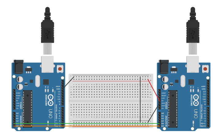 Circuit design I2C - Tinkercad