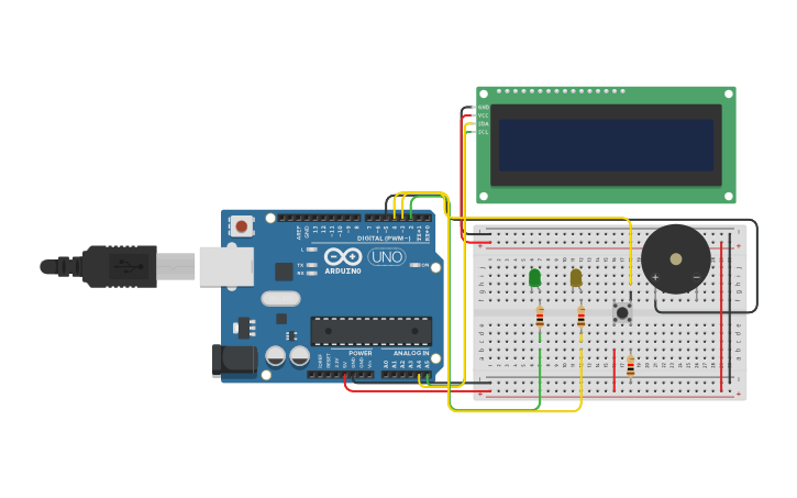 Circuit design LCD 12C Display - Tinkercad