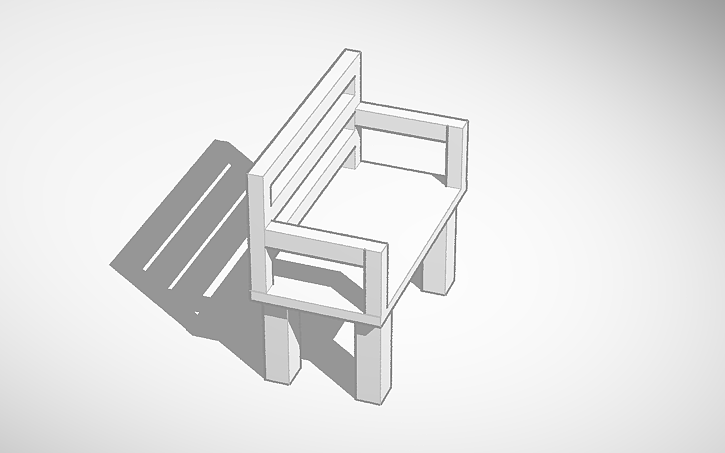 3D design bangku - Tinkercad