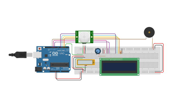 Circuit design Movement detection | Tinkercad