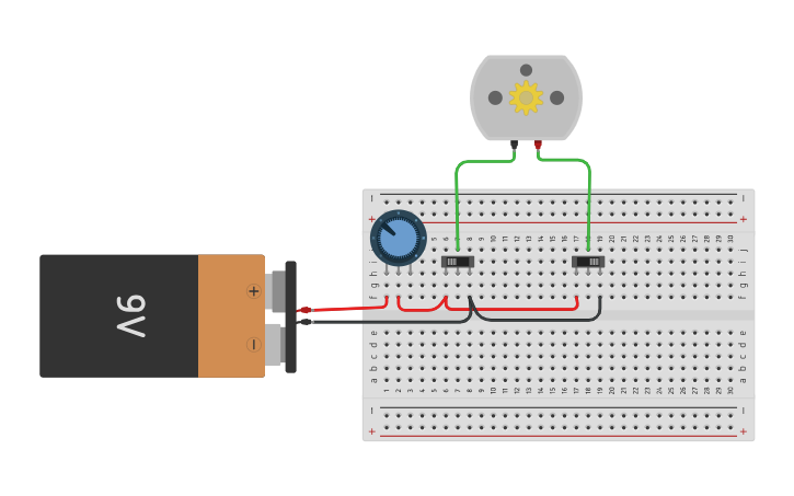 Circuit design Control Direction and Speed DC Motor - Tinkercad