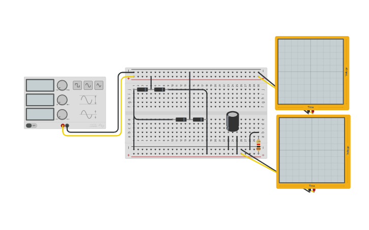 Circuit design osciloscopio - Tinkercad