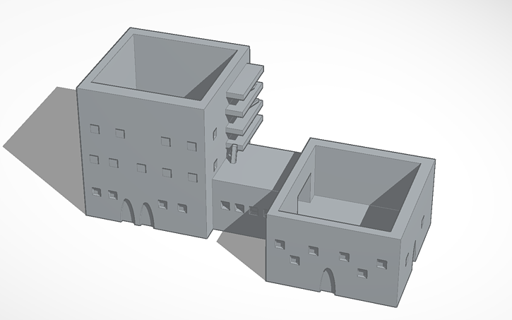 3D design Mini City Buildings Plant Pots - Tinkercad