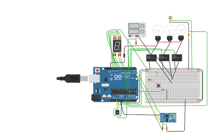 Circuit design IoT Systems Project: Home Monitoring System - Tinkercad