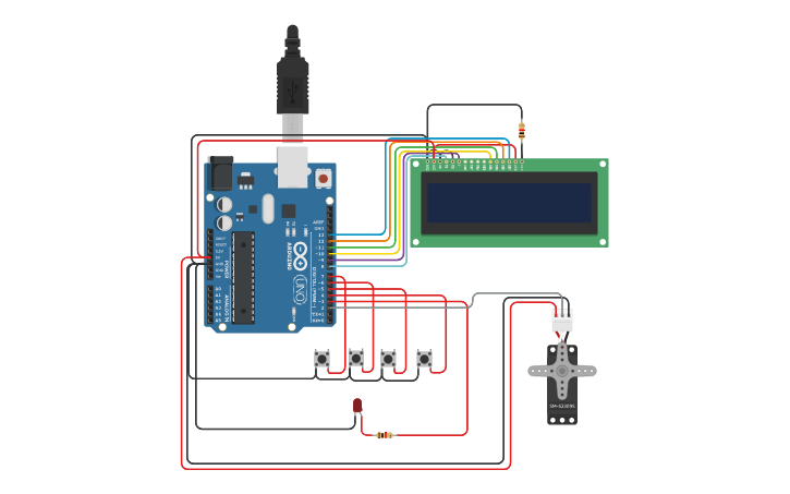 Circuit design Cancela shopping - Tinkercad