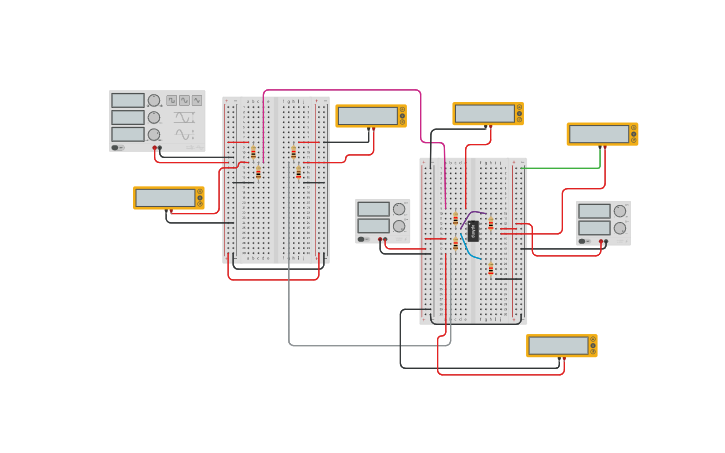 Circuit design Wheatstone+Differential OpAmp | Tinkercad
