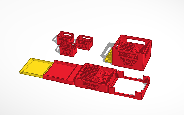 3D design Harass Batterie AAA und AA - Tinkercad
